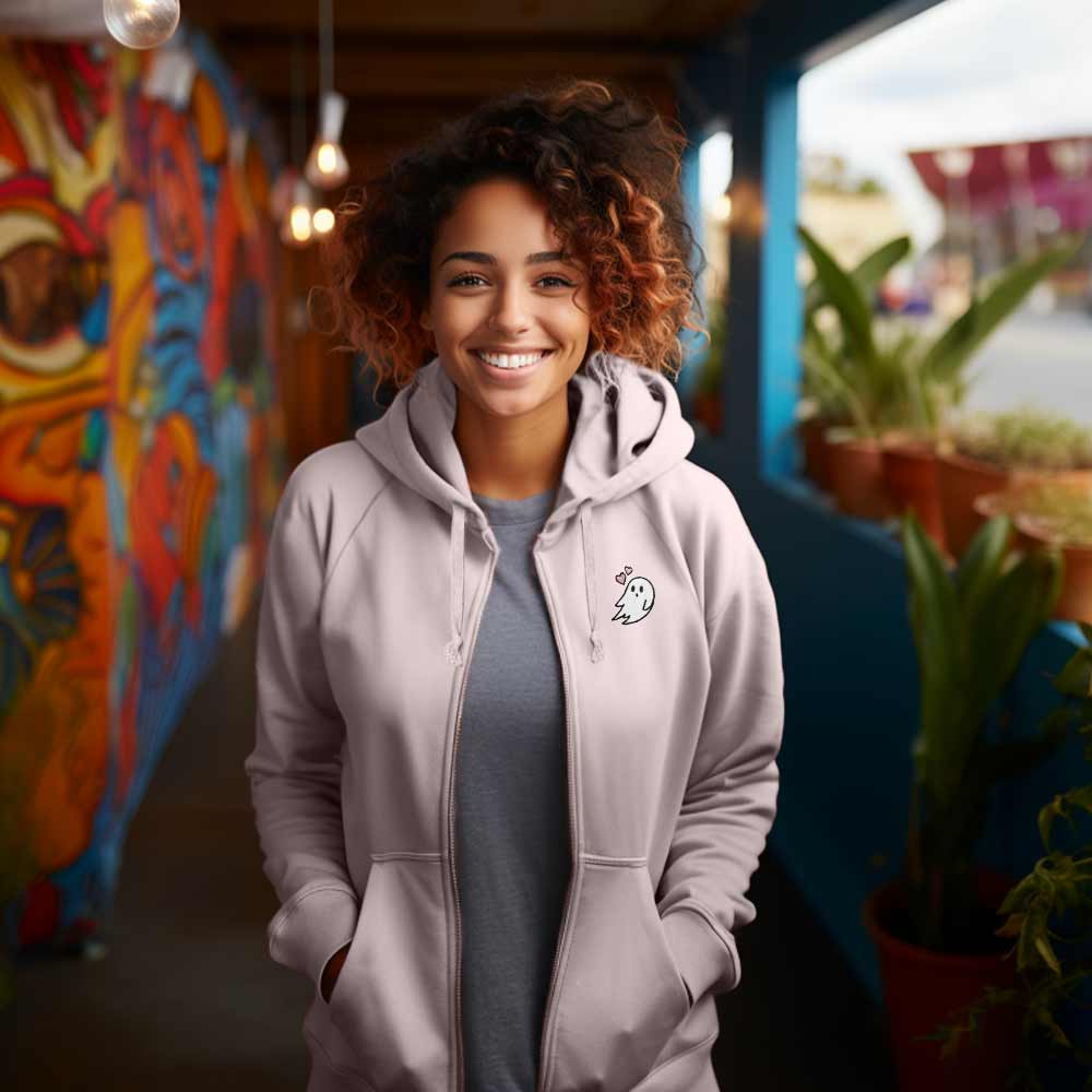 Full Zip Hoodies For Men | Heartly Ghost Zip Hoodie – Dalix