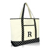 Dalix Initial Tote Bag Personalized Monogram Zippered Top Letter - R