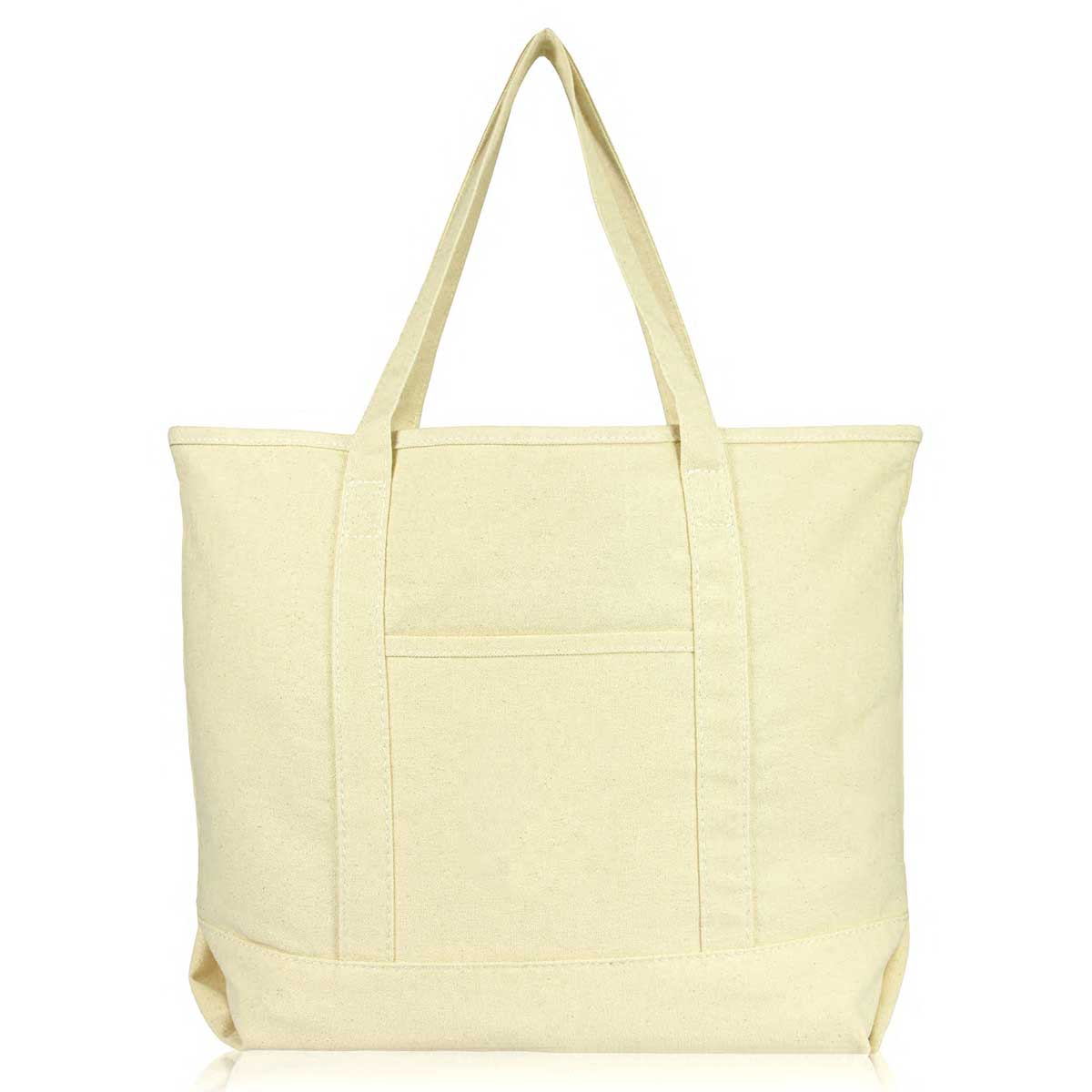 DALIX 22" Open Top Heavy Duty Deluxe Tote Bag Outer Pocket | Dalix.com