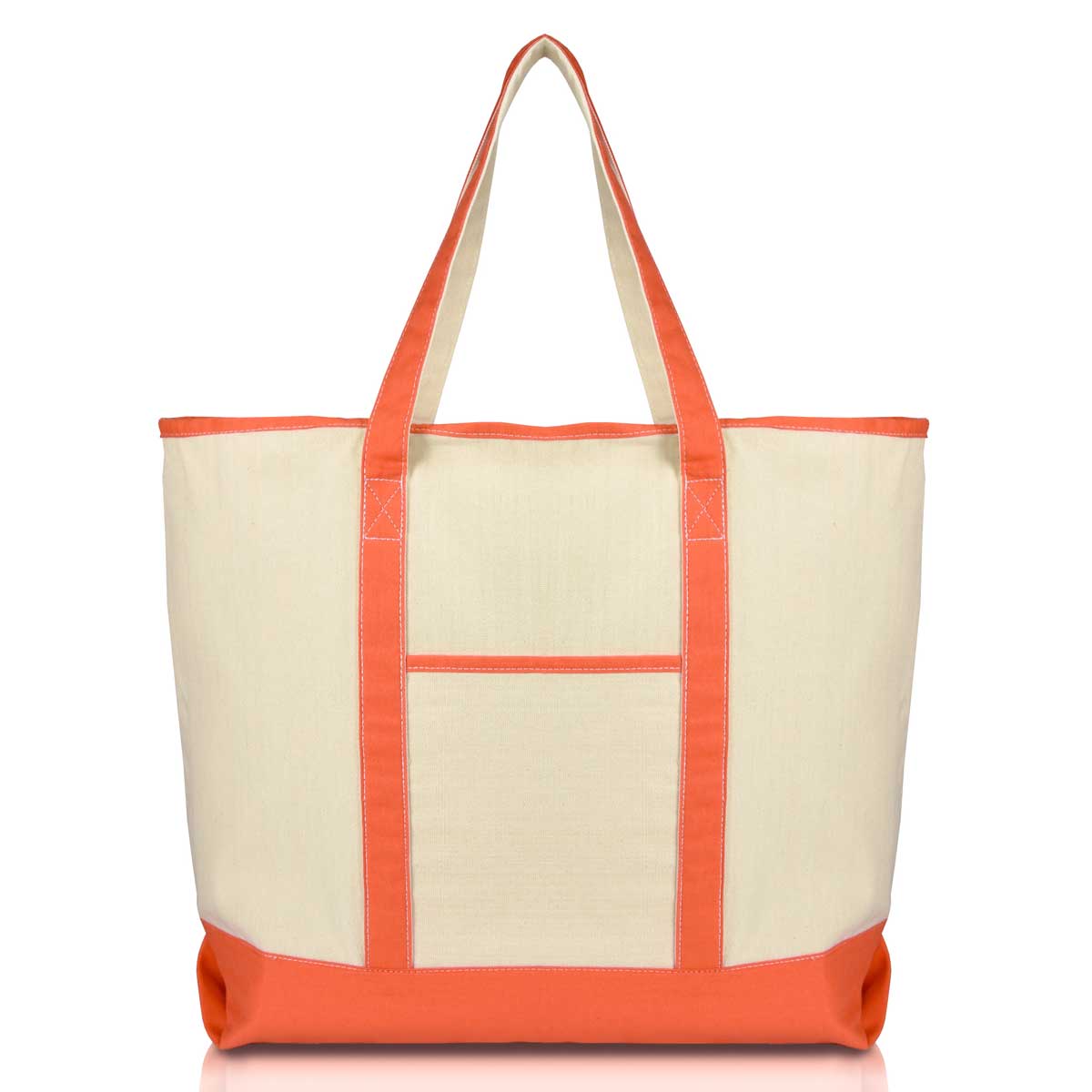 DALIX 22" Open Top Heavy Duty Deluxe Tote Bag Outer Pocket | Dalix.com
