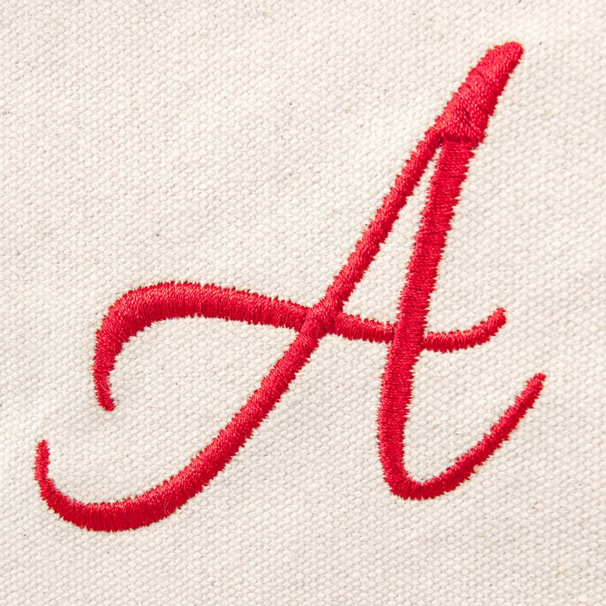 Dalix Monogram Bag Personalized Tote For Women Open Top Red Initial A-