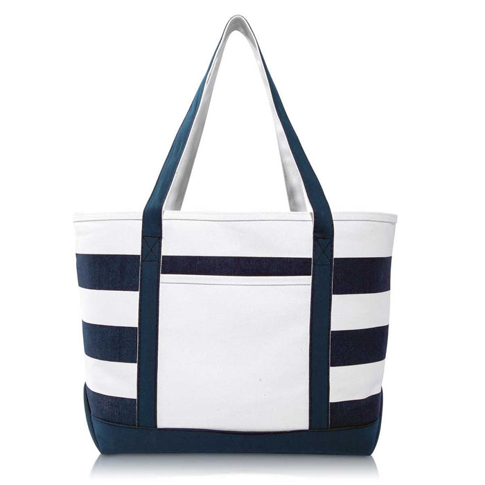 Dalix 23" Premium Striped Tote Bag | Dalix.com