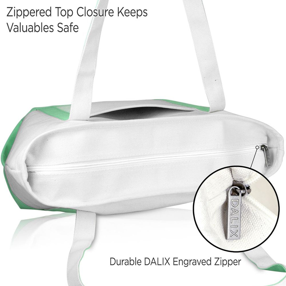 DALIX Daily Shoulder Tote Bag Premium Cotton Canvas | Dalix.com