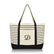 Dalix Striped D-Initial Tote Bag Womens Ballent Letter D